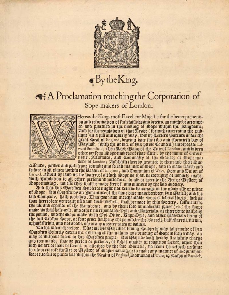 Traces of England’s Fretful Soap Monopoly of the 1630s – Virginia Fox ...